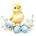 15 Easter Chick Clipart, Chick and Eggs Clipart, Printable Watercolor ...
