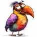 18 Crazy Bird Clipart, Whimsical Birds Clipart, Funny Birds, Watercolor ...