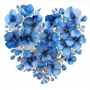 18 Floral Heart Clipart, Heart Clipart, Watercolor Clipart, Printable ...