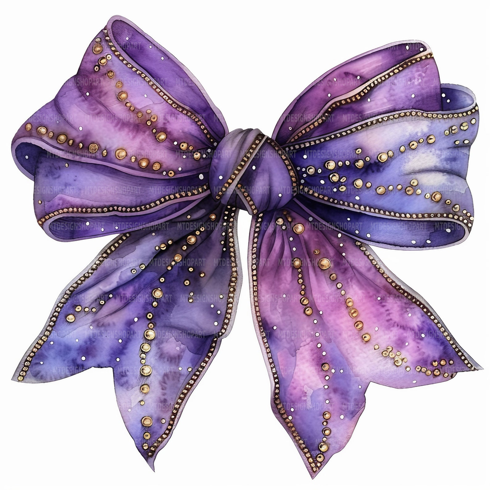 14 Bow Clipart, Golden Bows Clipart, Printable Watercolor Clipart ...