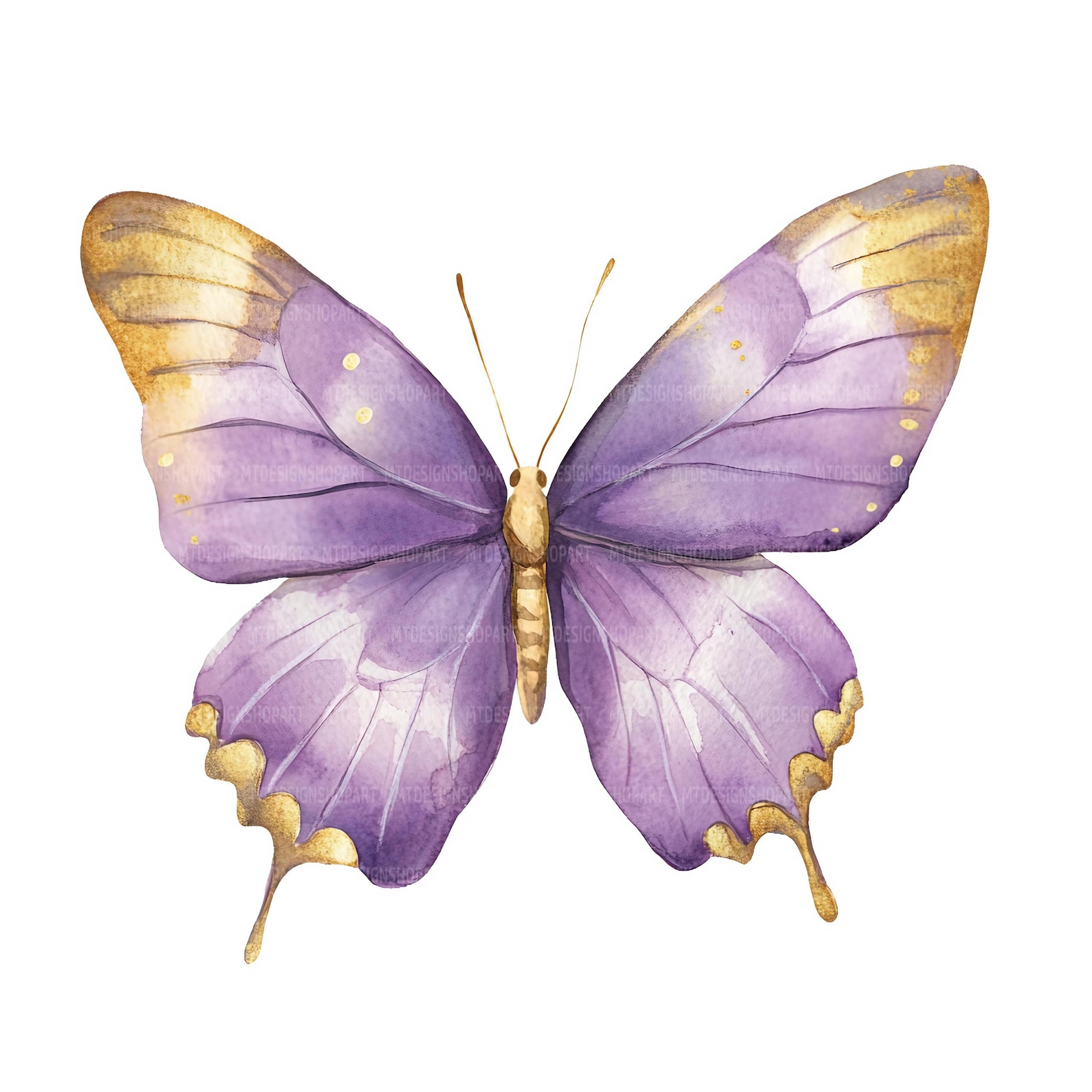 19 Purple Butterfly Clipart, Gold and Purple Butterflies , Printable ...