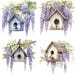 23 Spring Birdhouse Clipart, Bird House Art, Printable Watercolor ...