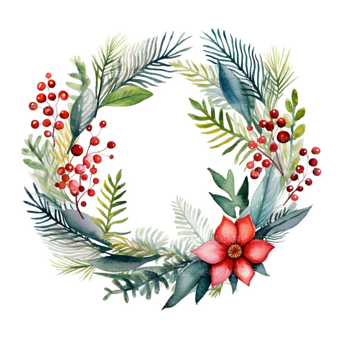 16 Christmas Wreath Clipart, Christmas Holiday, Festive Wreath ...
