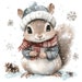 24 Christmas Squirrel Clipart, Squirrel Clipart, Printable Watercolor ...