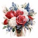 13 Roses Bouquet Clipart, USA Roses Clipart, Printable Watercolor ...