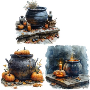 14 Cauldron Clipart, Mystical Clipart, Printable Watercolor Clipart ...