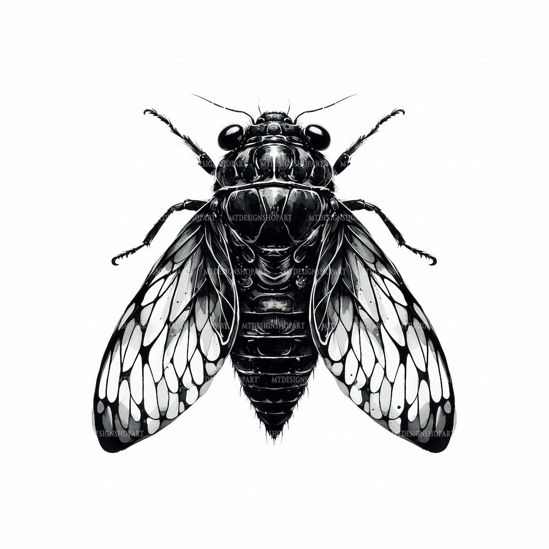 15 Black Cicada Clipart 2024 , Cicadas Clipart, Printable Watercolor ...