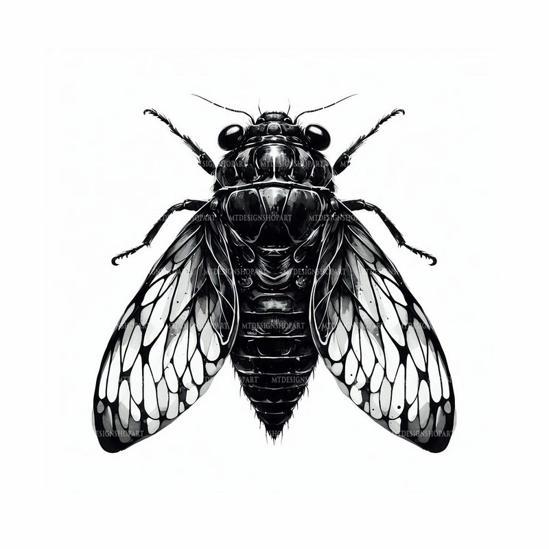 Cicada Watercolor Clipart - Etsy