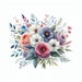 22 Flowers Bouquet Clipart, Bright Flowers, Printable Watercolor ...