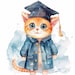 15 Cat Graduation Clipart, Cat Wearing a Graduation Cap and Coat ...