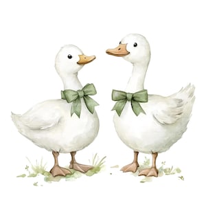 16 Cute Duck Clipart, Duck With Bow, Peacock Landscape, Printable ...