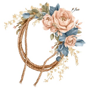 21 Cowboy Lasso With Flowers Clipart, Lasso Clipart, Printable ...