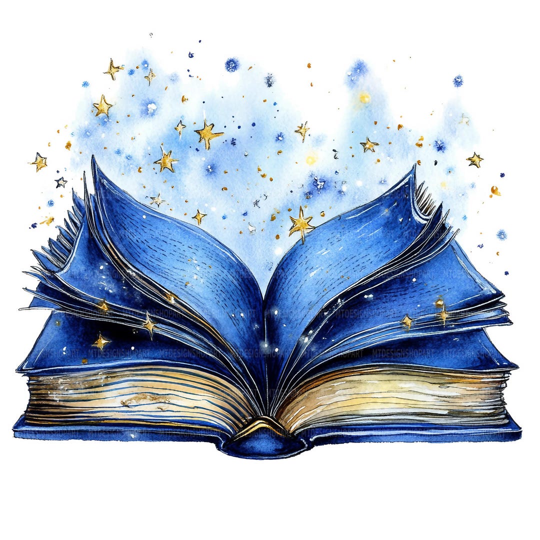 19 Magic Book Clipart, Fantasy Book Clipart, Printable Watercolor ...