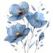 18 Abstract Blue Flowers Clipart, Flowers Print, Printable Watercolor ...