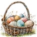 12 Easter Eggs Basket Clipart, Eggs Basket Clip Art, Printable ...