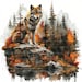 15 Wolf Sitting on a Rock Clipart, Watercolor Clipart, Wolf Clipart ...