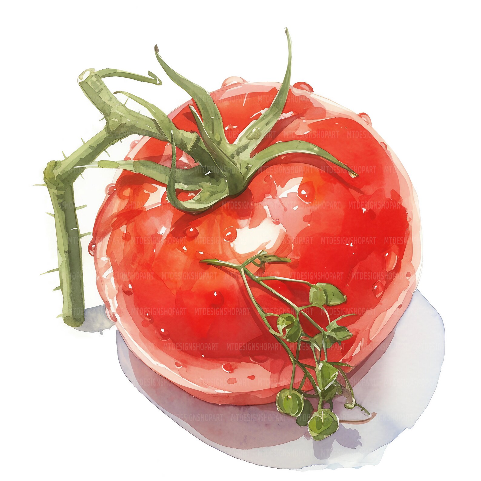 18 Tomatoes Clipart, Cute Tomato Clipart, Printable Watercolor Clipart ...