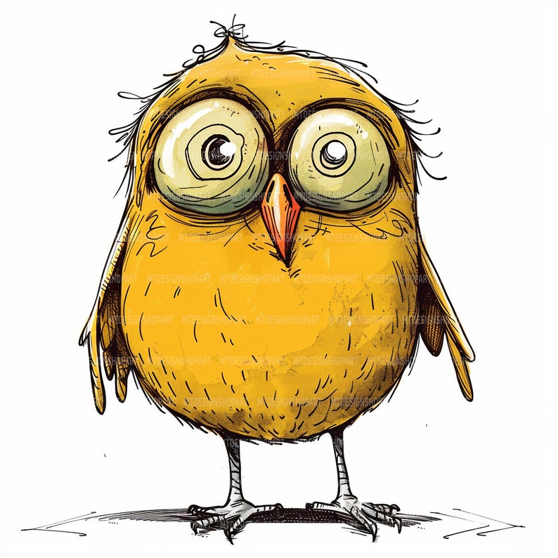 18 Crazy Bird Clipart, Whimsical Birds Clipart, Funny Birds, Watercolor ...