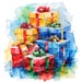 15 Colorful Gift Boxes Clipart, Rainbow Box, Gift Wrapped, Printable ...