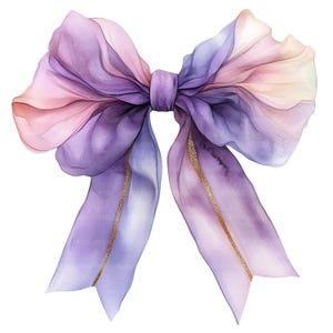 19 Bows Clipart, Coquette Ribbon Clipart, Printable Watercolor Clipart ...