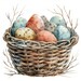 12 Easter Eggs Basket Clipart, Eggs Basket Clip Art, Printable ...