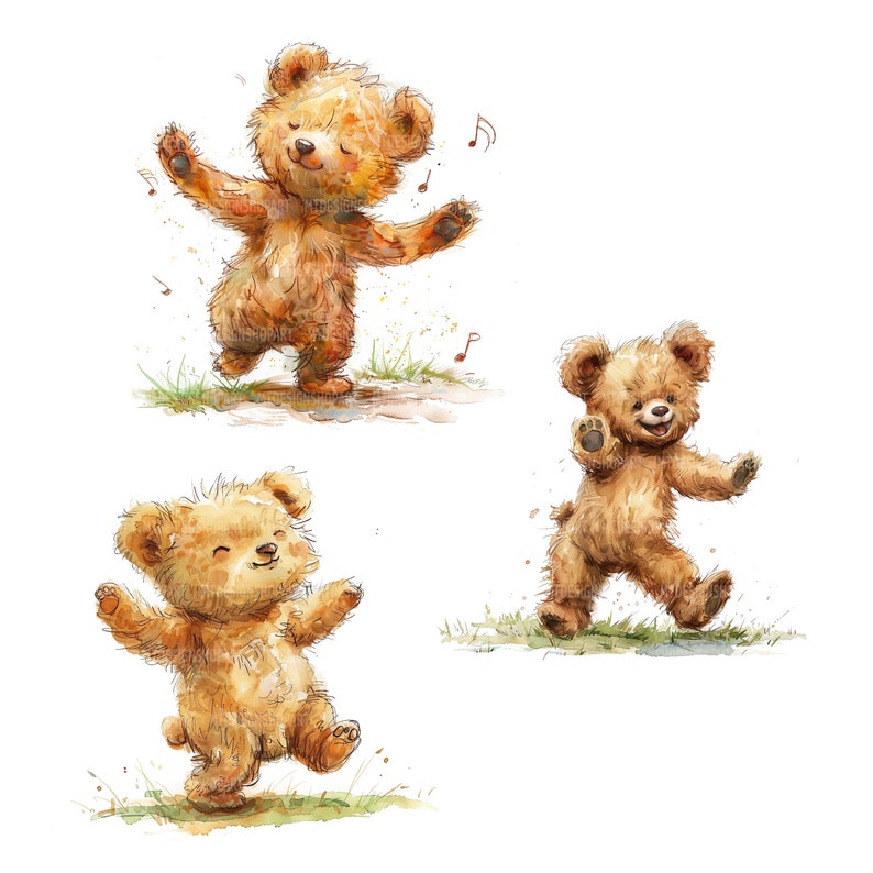 20 Dancing Teddy Bear Clipart, Dance Teddy Bear Clipart, Printable ...