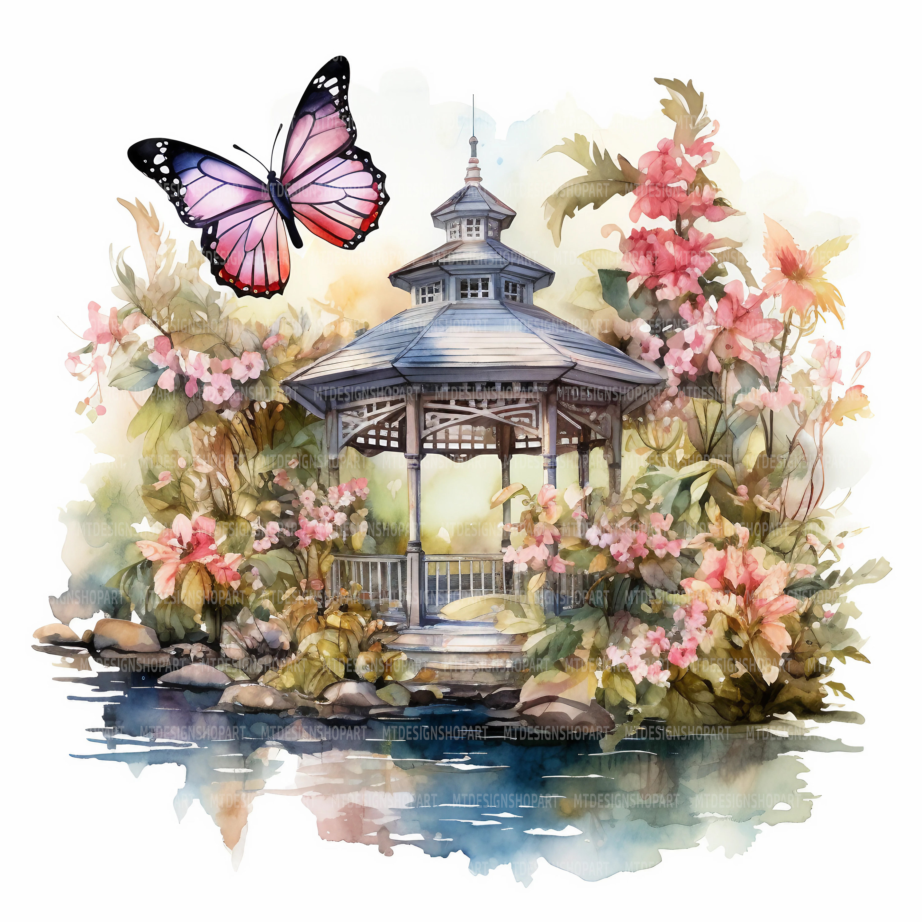 09 Floral Gazebos Clipart, Butterfly Clipart, Gazebos Clipart ...