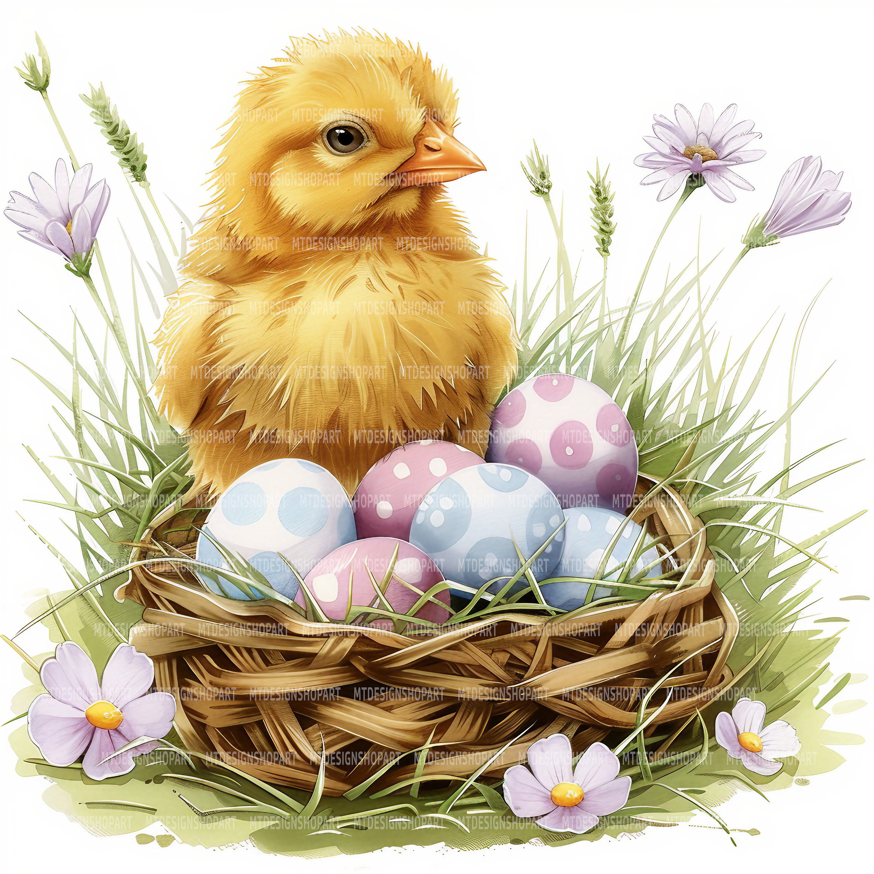 13 Chick and Eggs Clipart, Chicks, Printable Watercolor Clipart, High ...