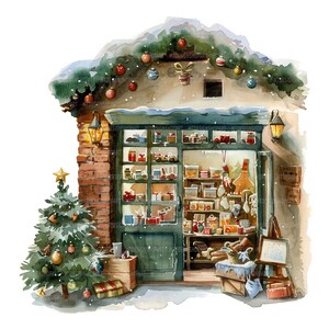 19 Christmas Bakery Clipart, Christmas Clipart, Printable Watercolor ...