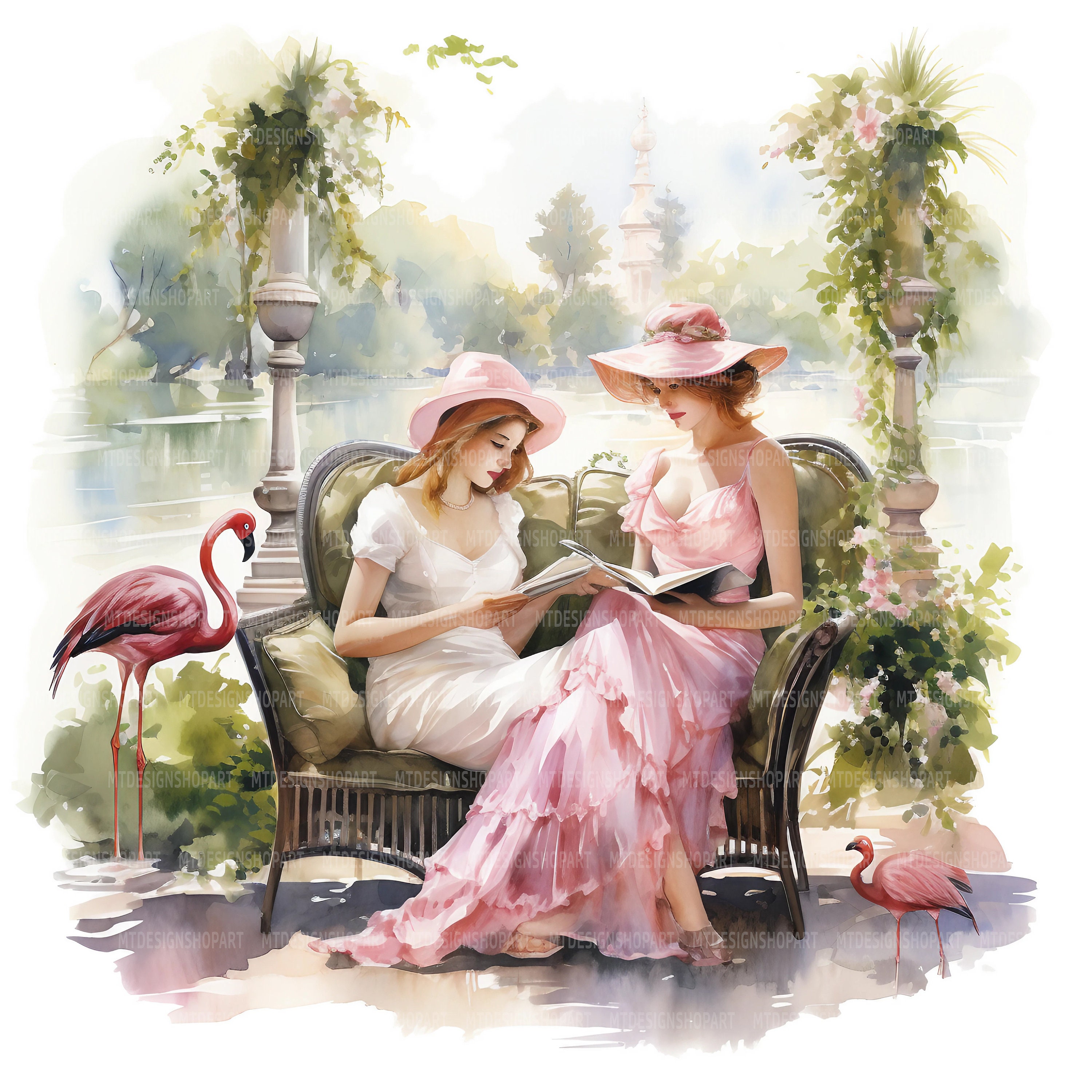 14 Woman Reading Book Clipart, Flamingo Clipart, Lady Clipart ...