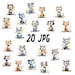 20 of Crazy Cats Clip Art 20 Jpgs - Digital Print, Watercolour Cat ...