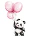 19 Baby Panda With Balloons Clipart, Panda Clipart, Printable ...
