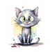 20 of Crazy Cats Clip Art 20 Jpgs - Digital Print, Watercolour Cat ...