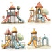 20 Playgrounds Clipart, Kids Playground, Printable Watercolor Clipart ...