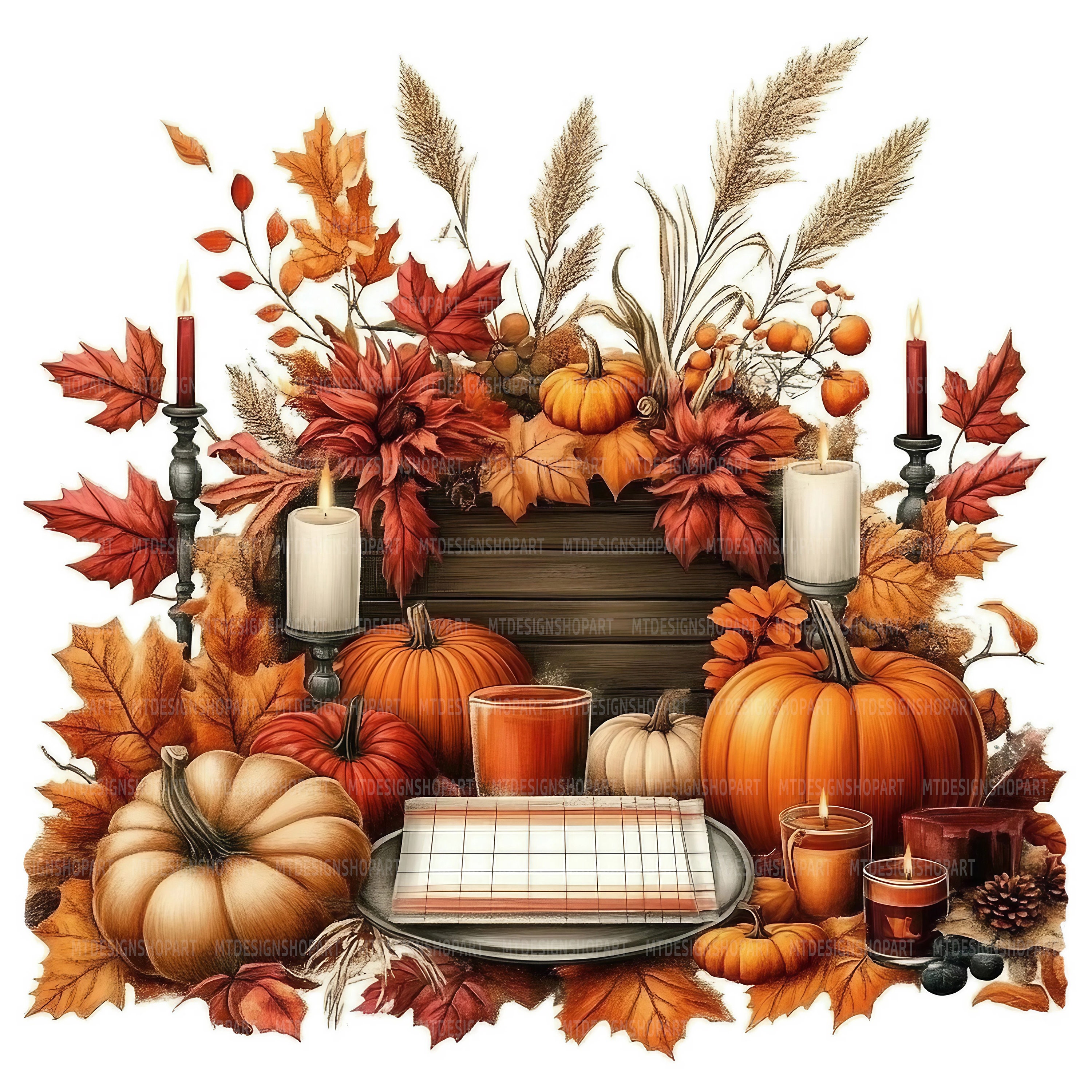 23 Fall Thanksgiving Clipart, Fall Lantern Clipart, Printable ...
