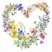 19 Wildflowers Hearts Clipart, Heart Wreath, Printable Watercolor ...
