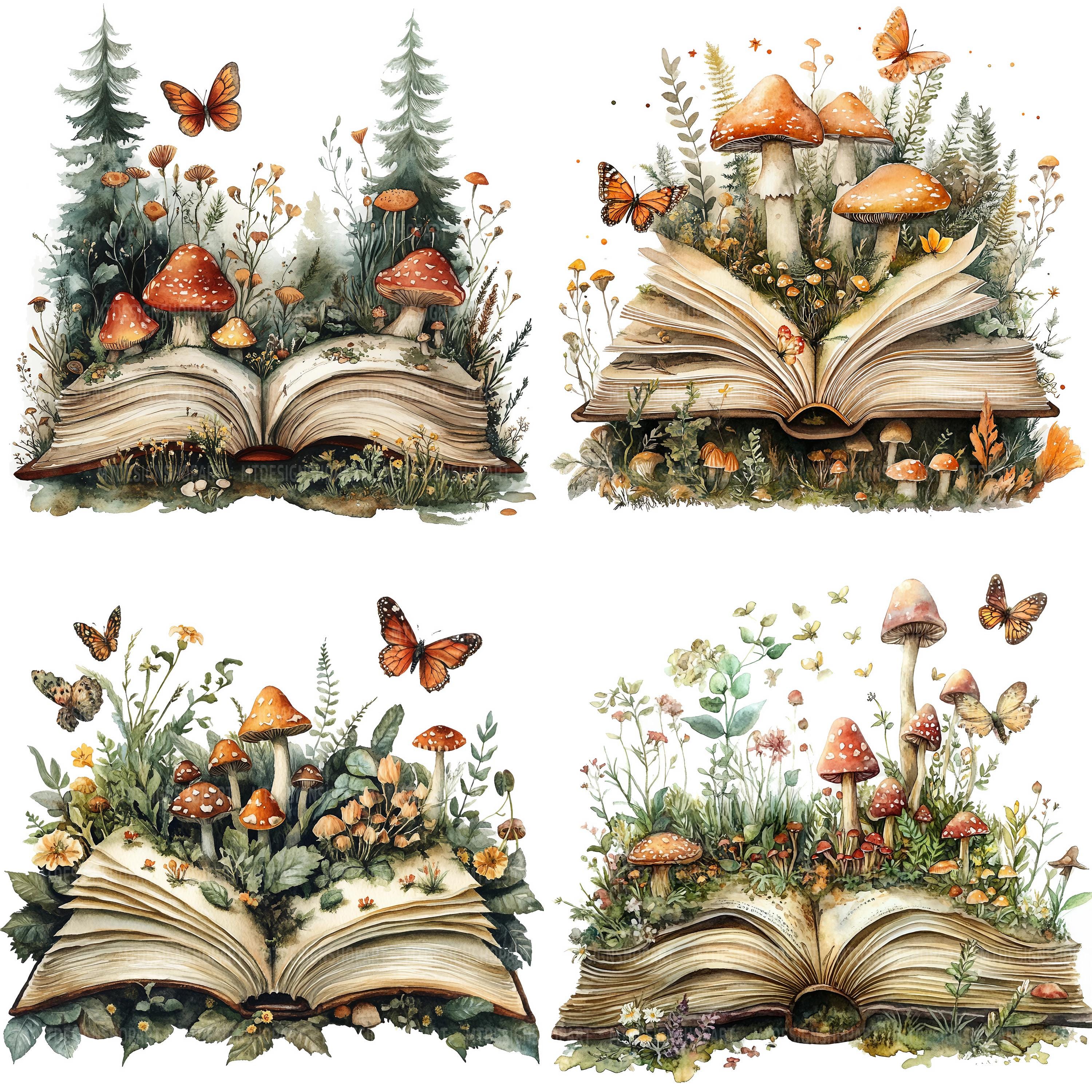 19 Magic Book Clipart, Open Magic Book, Printable Watercolor Clipart ...