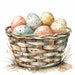 12 Easter Eggs Basket Clipart, Eggs Basket Clip Art, Printable ...