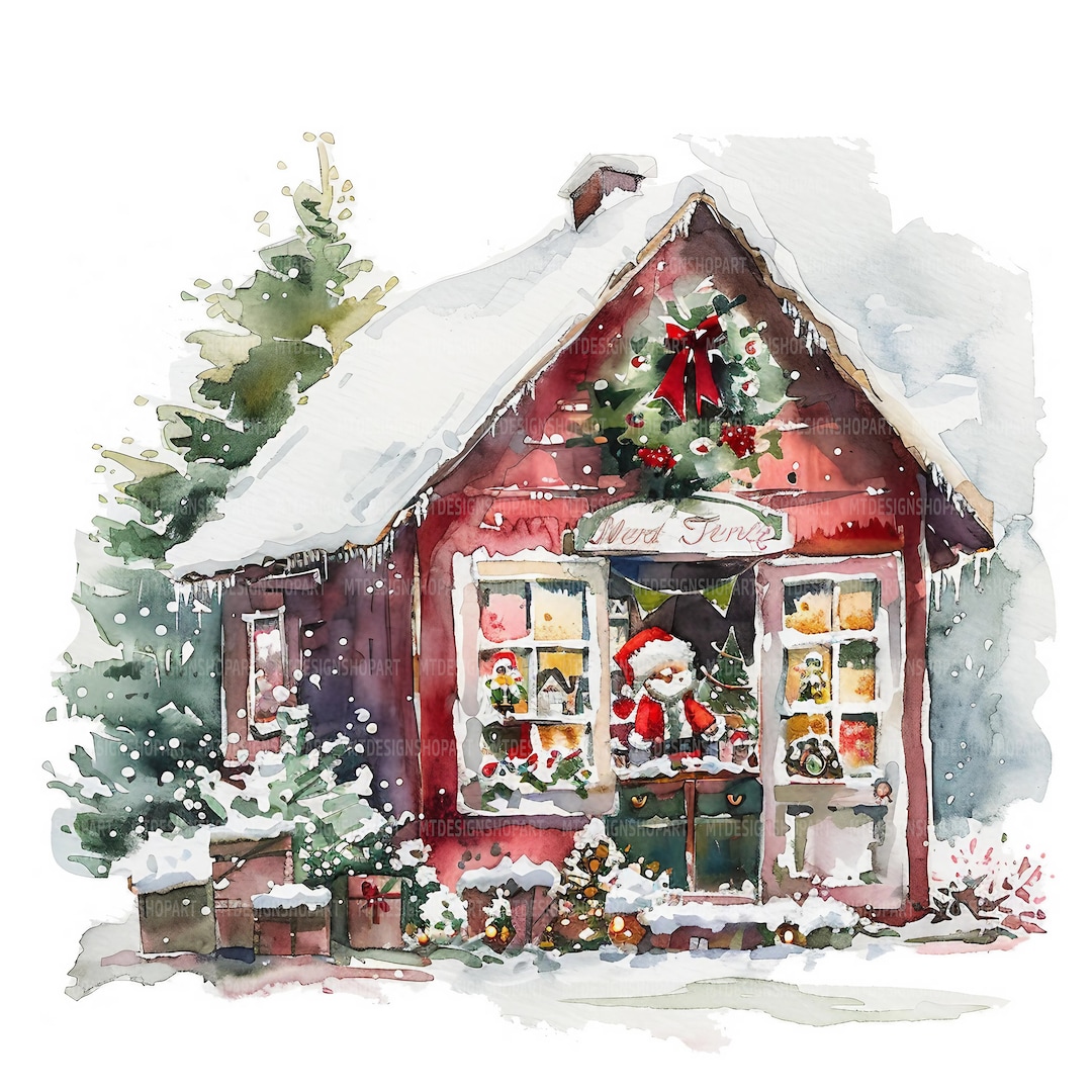 19 Christmas Bakery Clipart, Christmas Clipart, Printable Watercolor ...