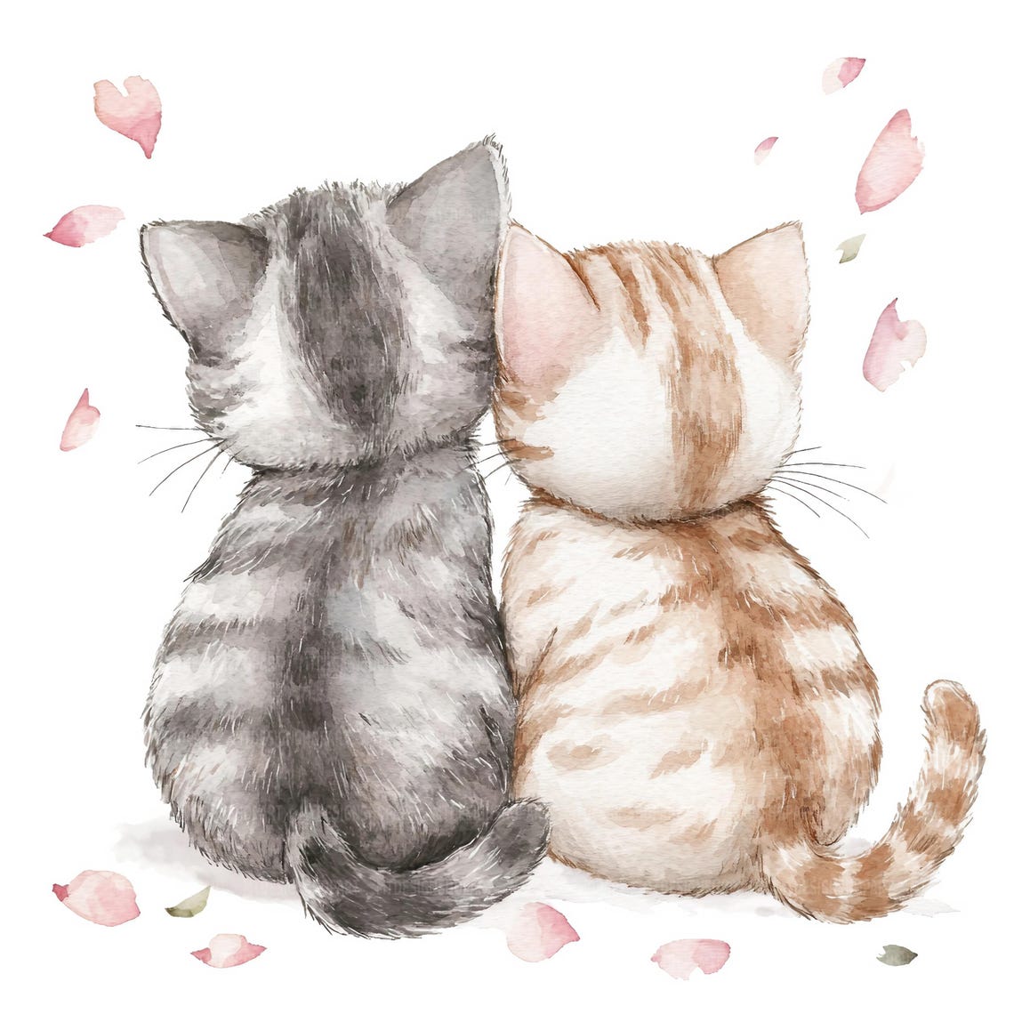 19 Cute Valentines Kittens Clipart, Kitten Love Clipart, Romantic Cats ...