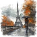 10 Woman in Paris Clipart, Autumn Clipart, Paris Bridge, Printable ...