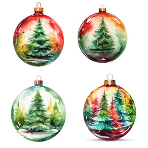 16 Christmas Tree Baubles Clipart, Christmas Bauble, Printable ...