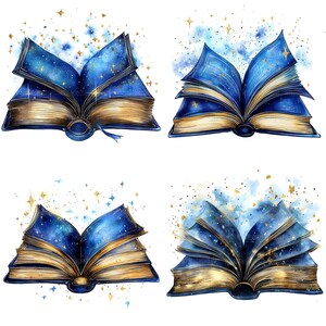 19 Magic Book Clipart, Fantasy Book Clipart, Printable Watercolor ...