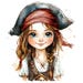 16 Girl Pirates Clipart, Girl Pirate, Printable Watercolor Clipart ...