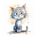 20 of Crazy Cats Clip Art 20 Jpgs - Digital Print, Watercolour Cat ...
