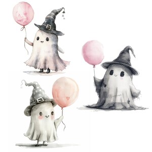 15 Ghost Clipart, Halloween Ghost, Printable Watercolor Clipart, Paper ...