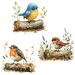 16 Charming Bird on Log Clipart, Bird on Branch Landscape, Printable ...