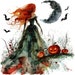 11 Scary Princess Clipart, Halloween Landscape, Printable Watercolor ...
