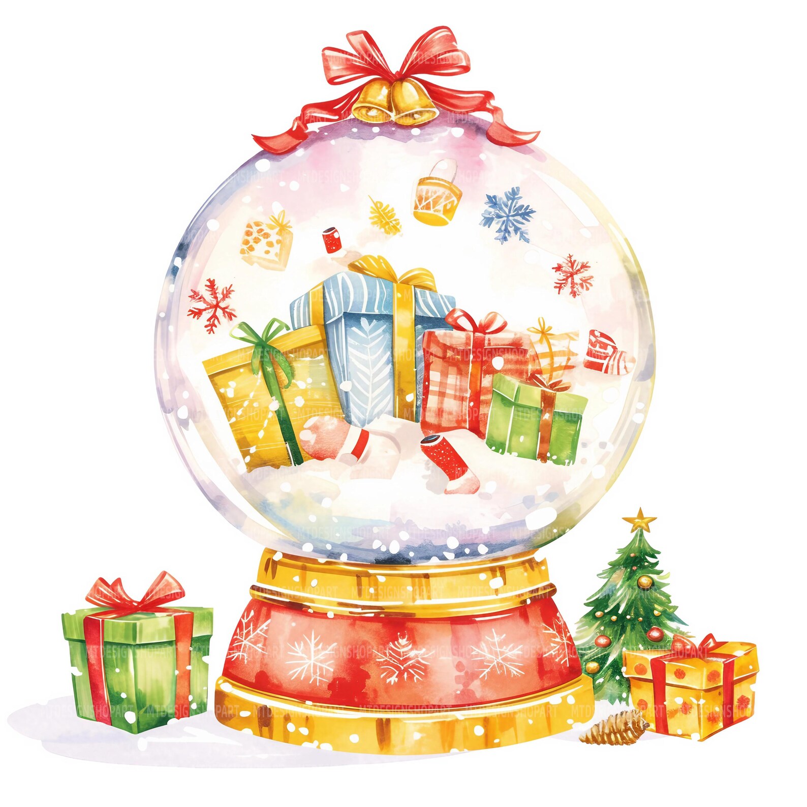 14 Christmas Snow Globes Clipart, Christmas Decor, Printable Watercolor ...