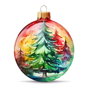 16 Christmas Tree Baubles Clipart, Christmas Bauble, Printable ...